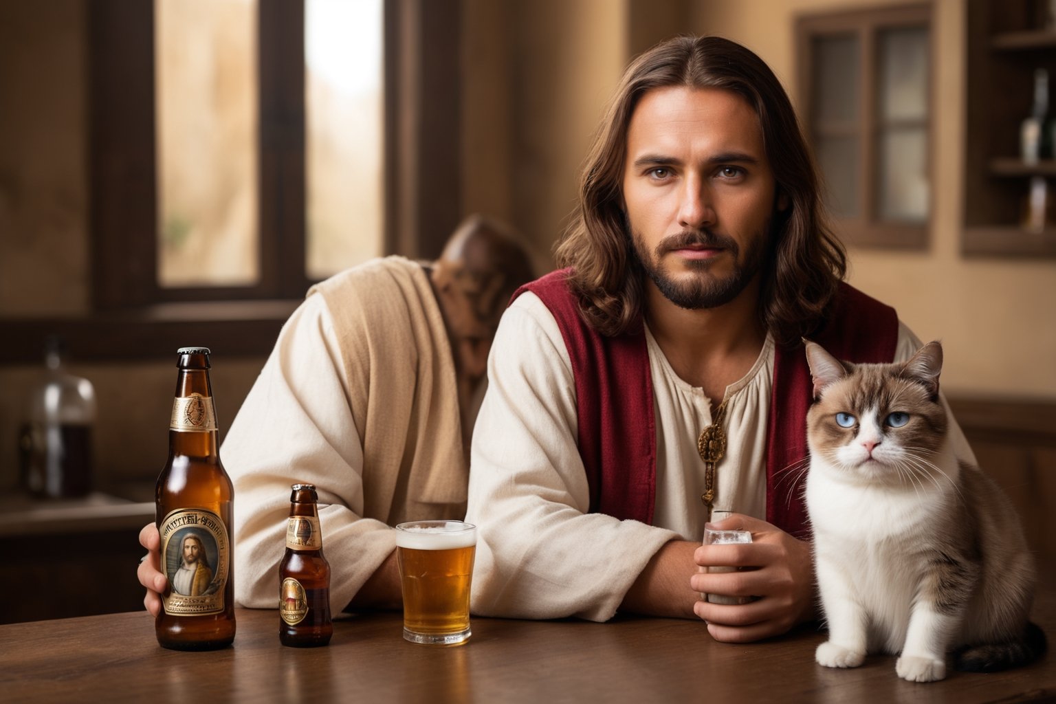 Photo of Sad Jesus holding bee | image created by NobodyButMeow ...