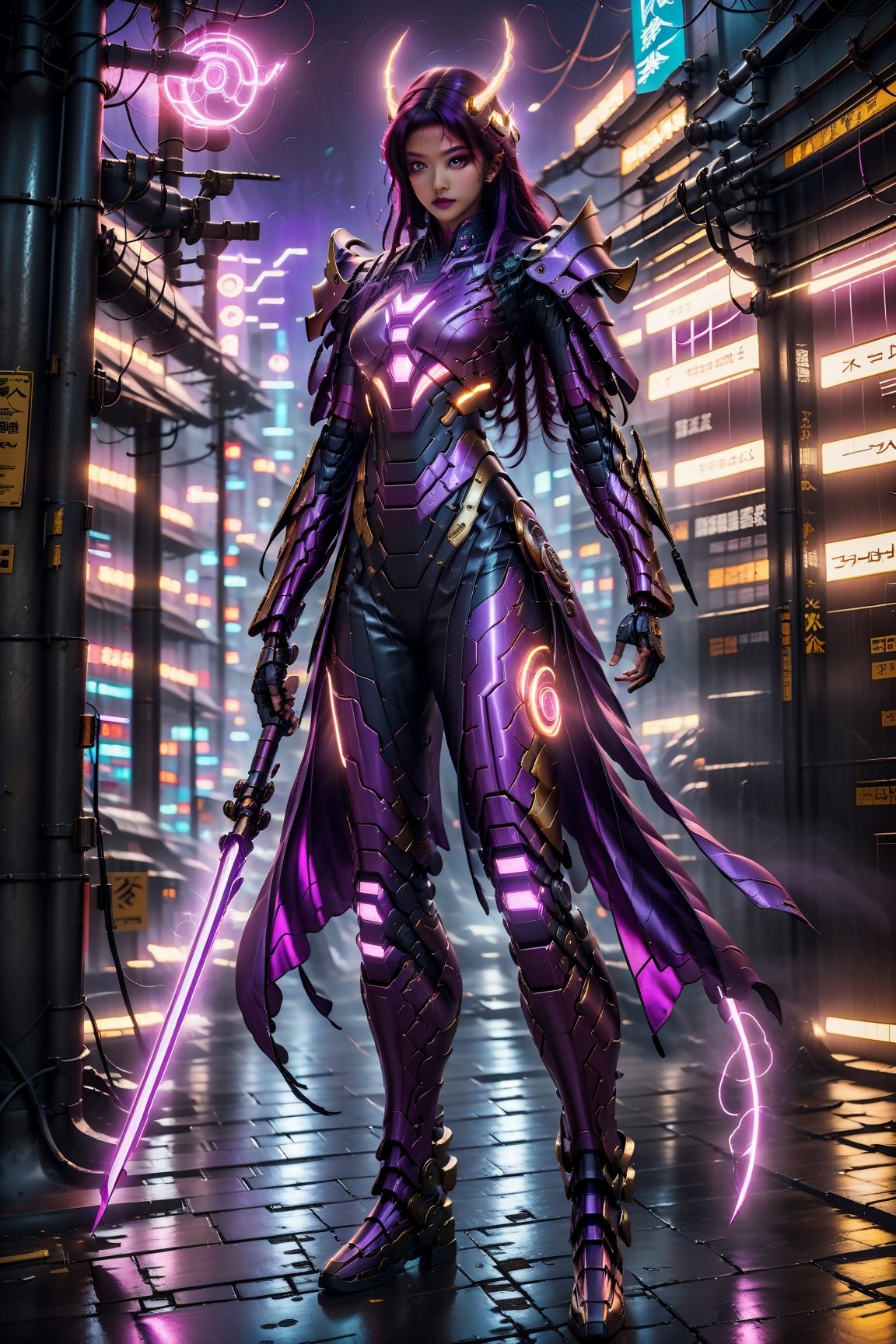 Samurai Cyborg Girl | image created by bronov | Tensor.Art