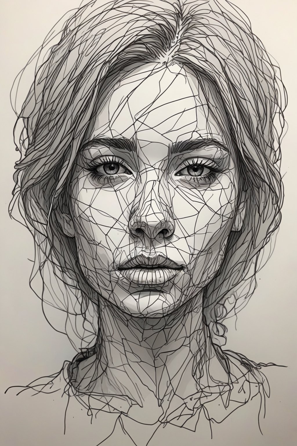 Blind contour scribble dr - Free AI Image | Tensor.Art | Tensor.Art