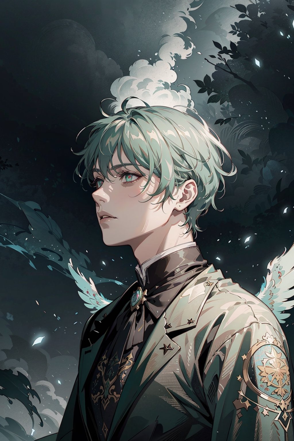 a male angel, perfect face, gr | image created by user ...