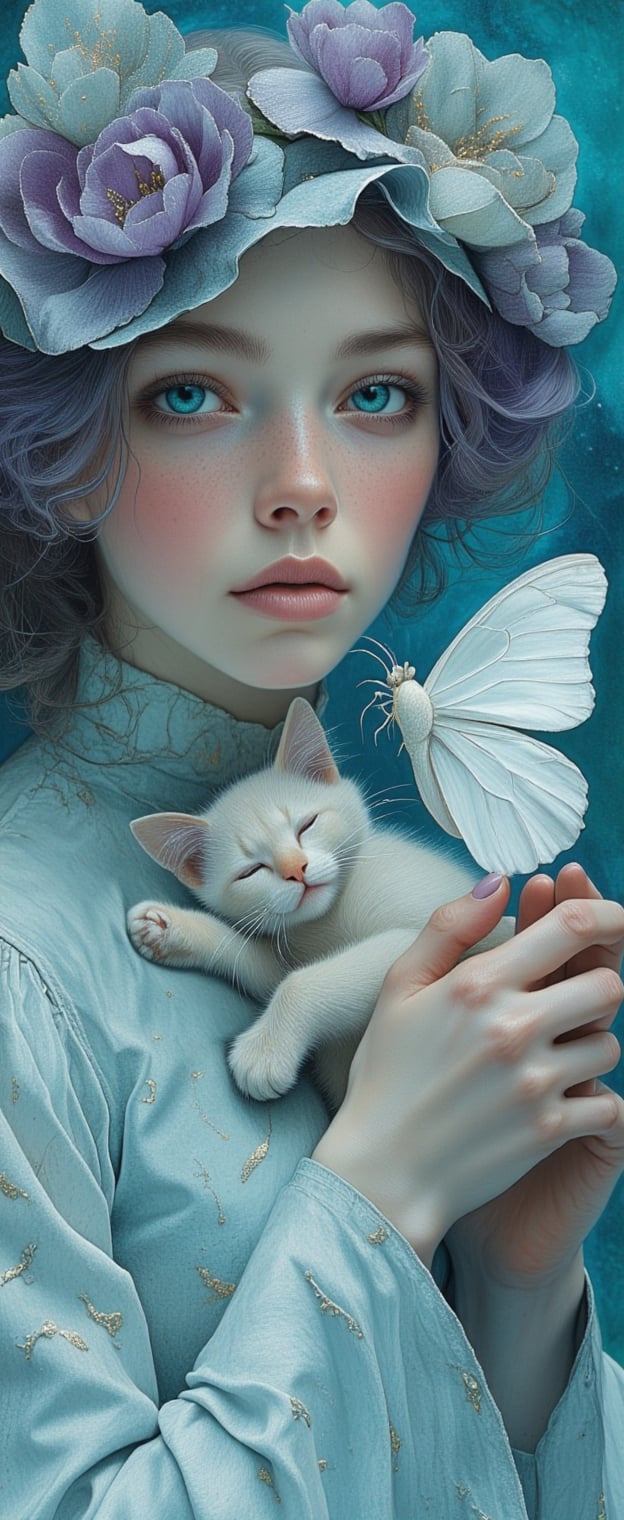 Lady with Butterfly, | image created by arc | Tensor.Art