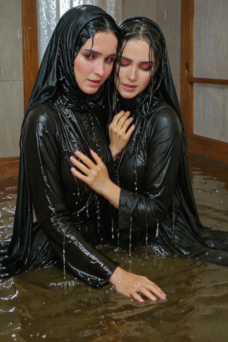 (wet clothes, wet hair, wet, w | image created by user ...