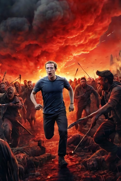 Complex horror film, Mark Zuck | image created by CheatX | Tensor.Art