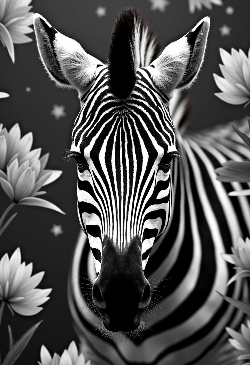 A zebra with many stripes | image created by Ivan B.A. | Tensor.Art