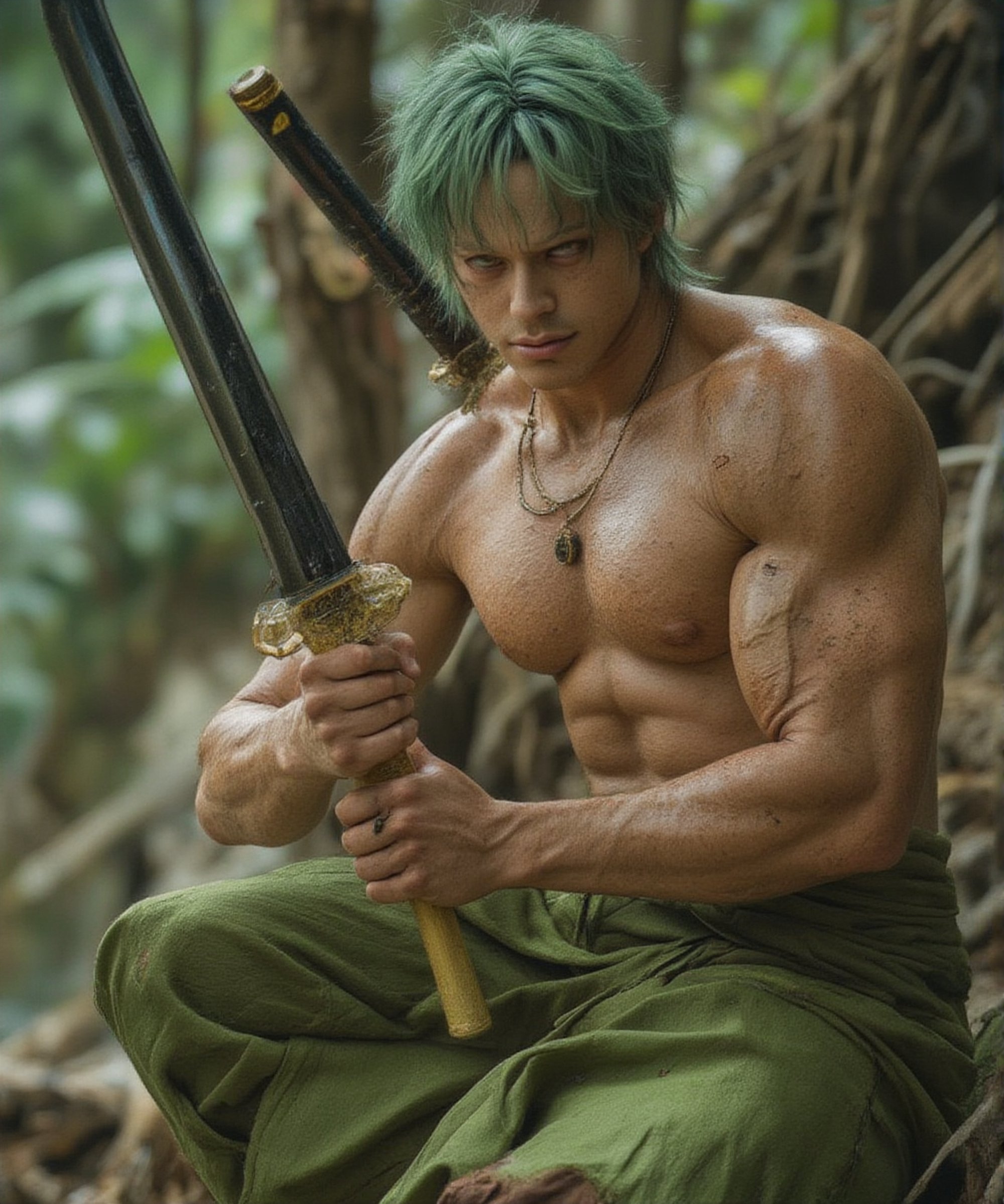 Roronoa Zoro from "One Piece" | image created by Ivan B.A. | Tensor.Art