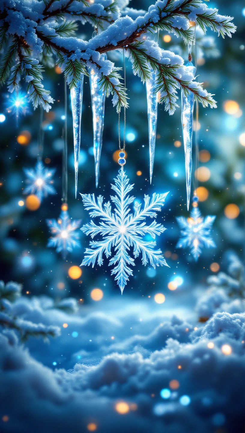Snowflakes Christmas Sparkle | image created by Bobrock365 | Tensor.Art