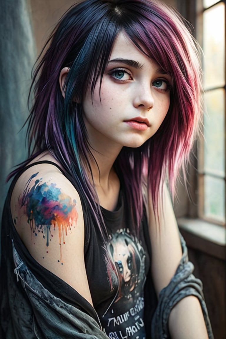 beautiful young emo girl, "Wha | image created by user ...