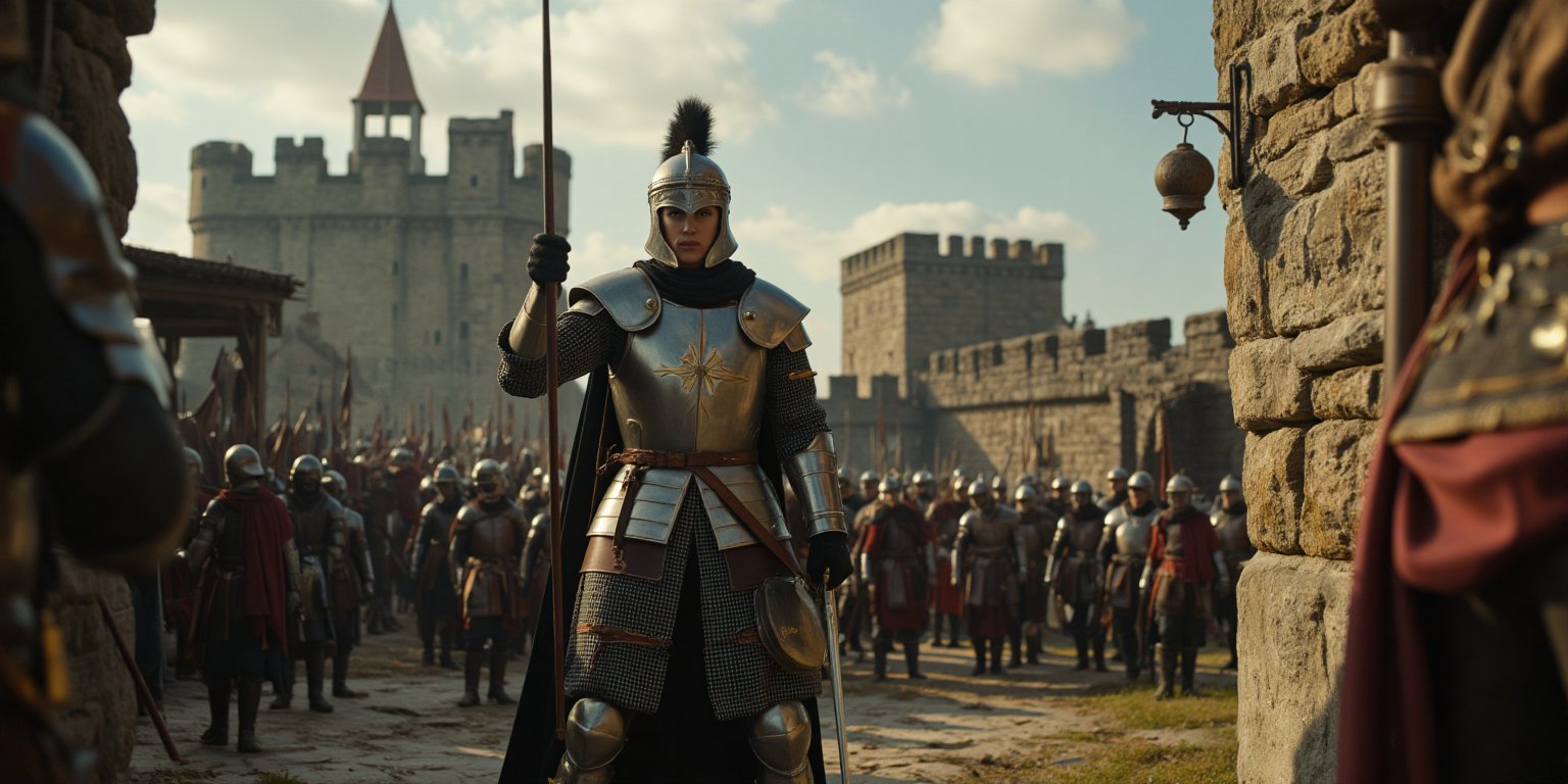 Medieval Army outside the cast | image created by Whimsical Artist ...