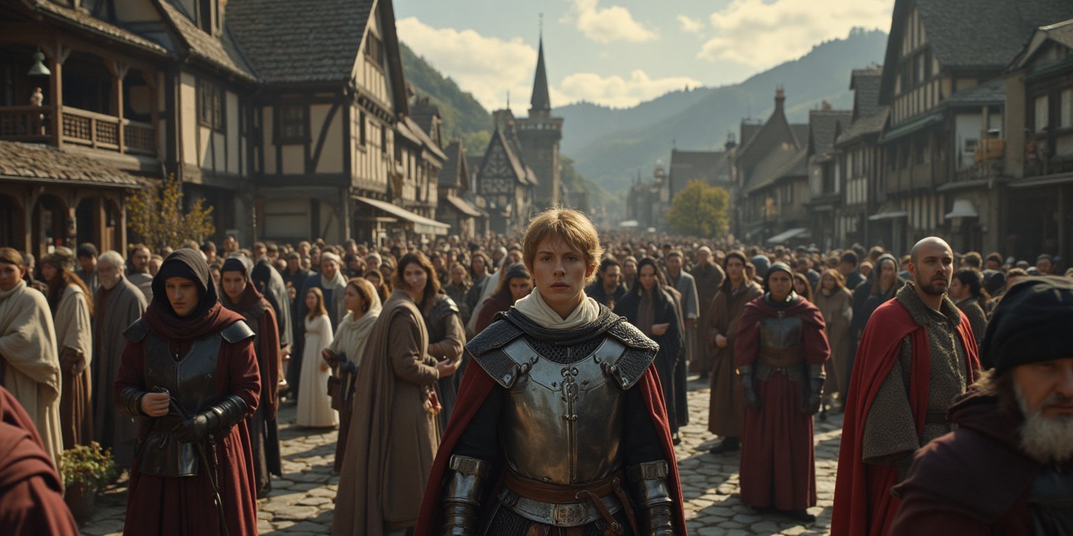 Crowd in medieval times (Set o | image created by Whimsical Artist ...