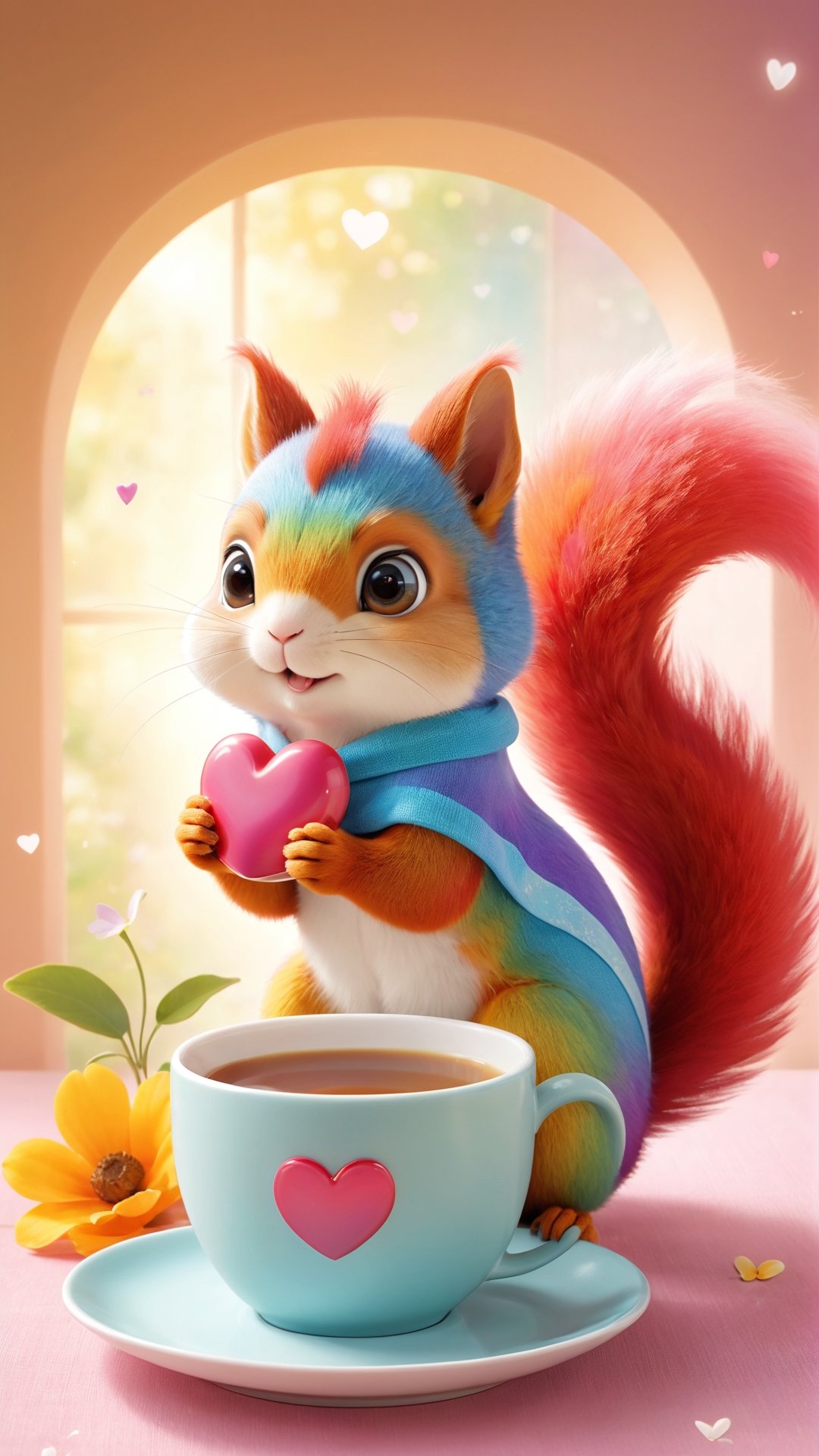 rainbow-colored squirrel | image created by Grace Jian ai | Tensor.Art