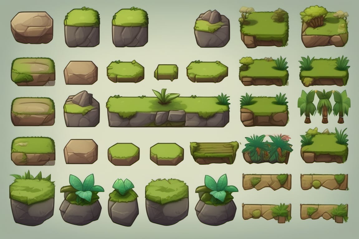 Game jungle assets | image created by its10kdesign | Tensor.Art