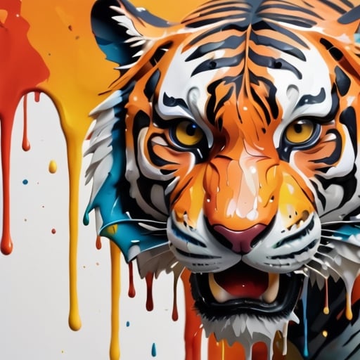 Origami ,dripping paint, the h | image created by elyu | Tensor.Art