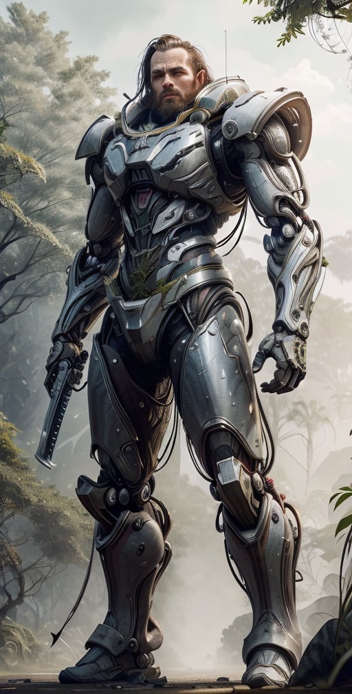 white armor suit The backgroun | image created by dozenwings | Tensor.Art