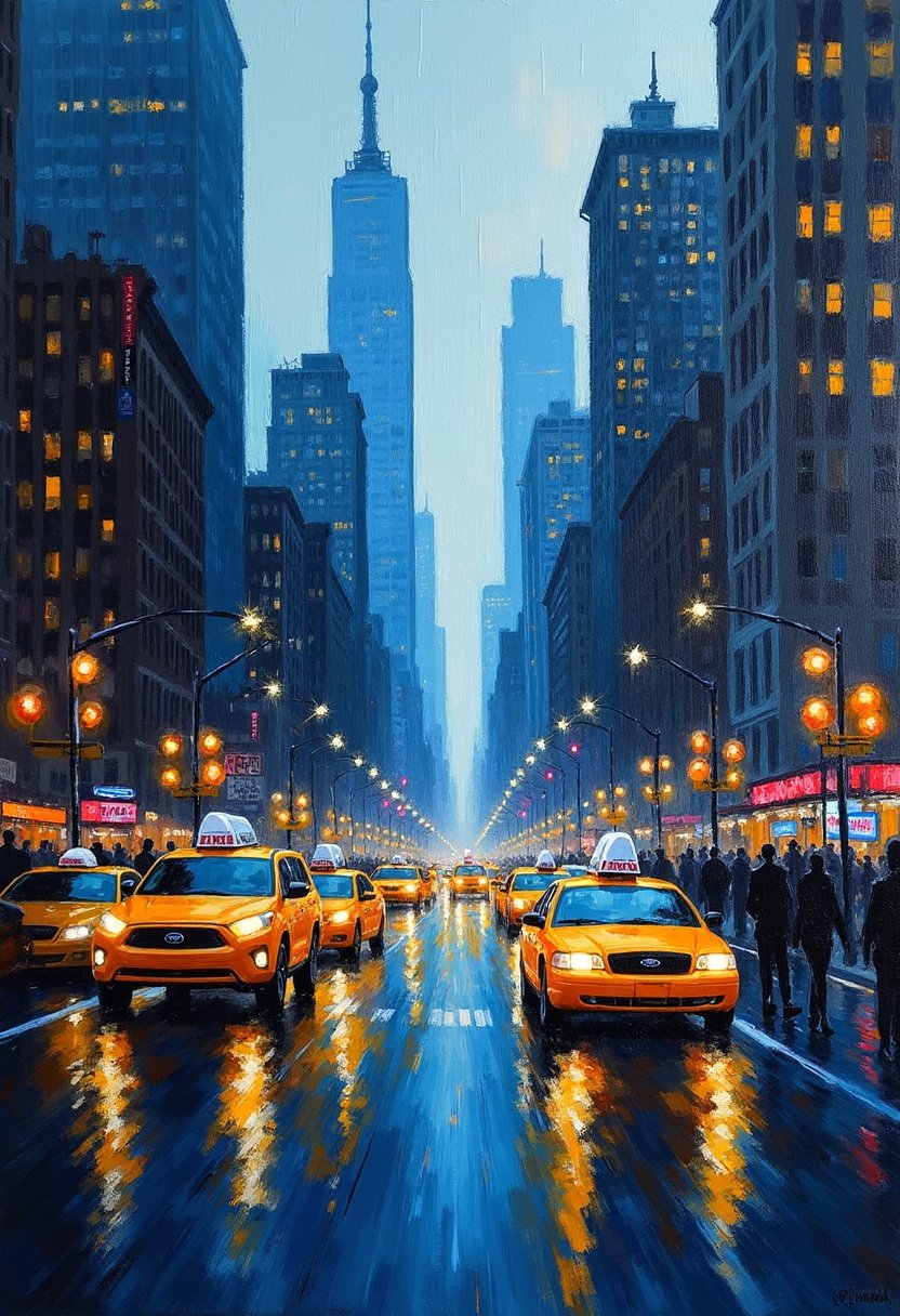 Impressionistic cityscape | image created by doorskim | Tensor.Art