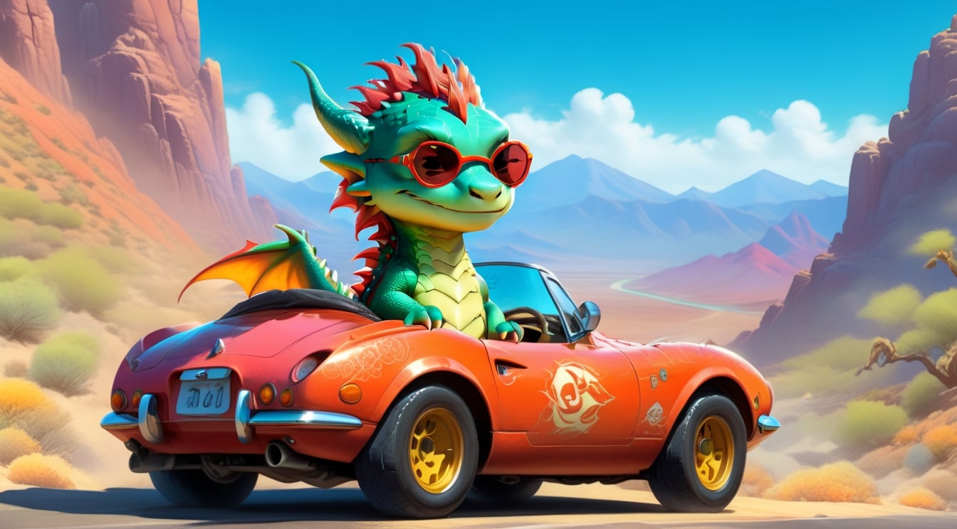 Dragon_H racing on highway | image created by EclipseKww | Tensor.Art