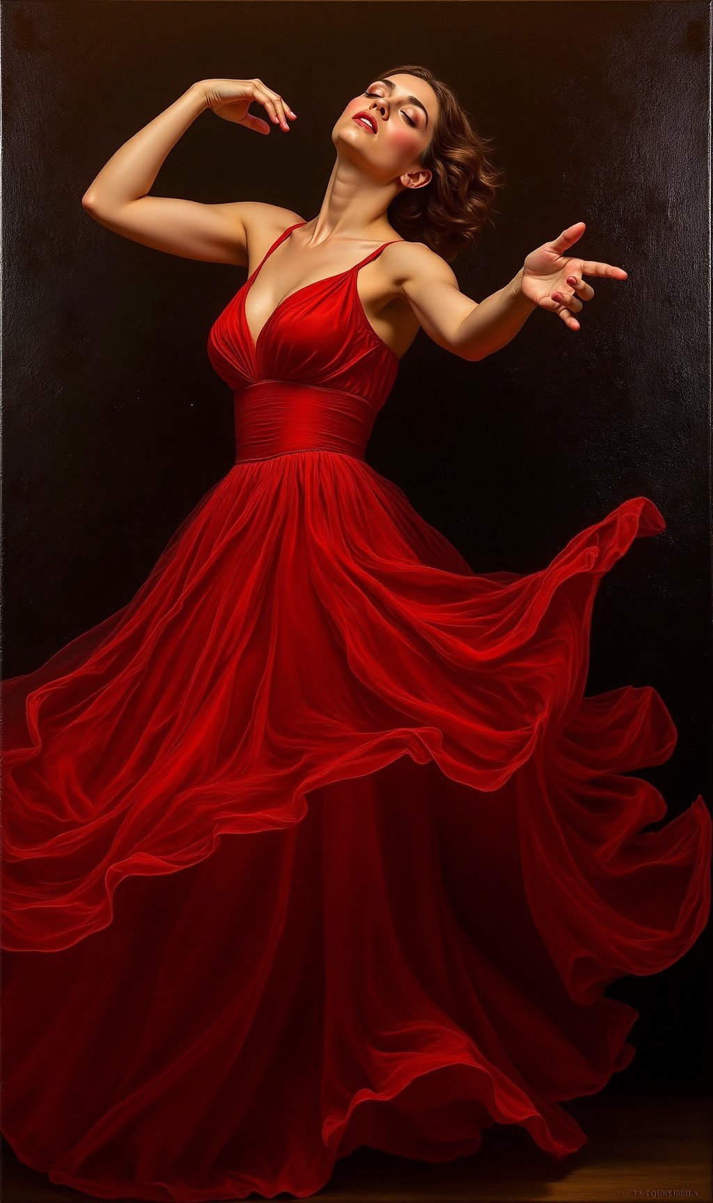 dancing woman in red [2] | image created by EclipseKww | Tensor.Art