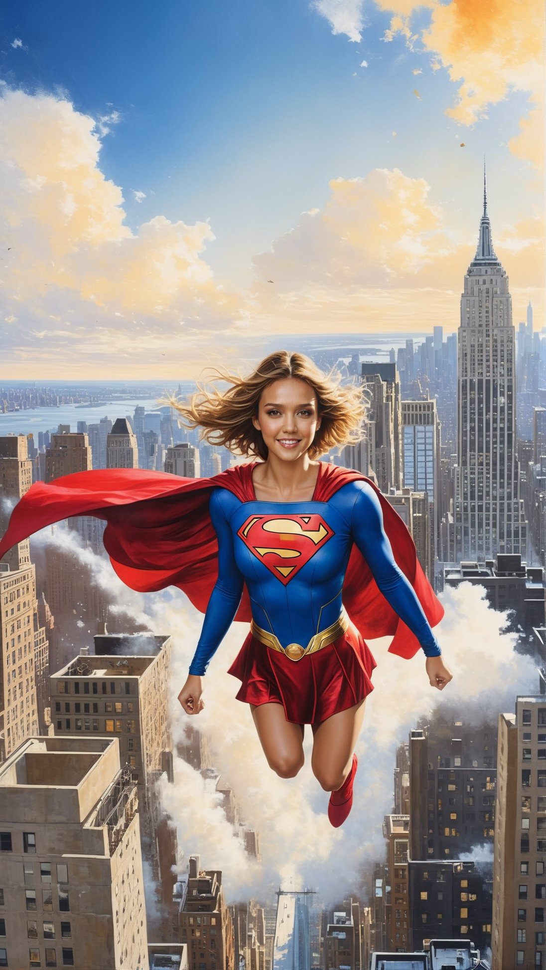 Plot:a beautiful Supergirl fly | image created by EclipseKww | Tensor.Art