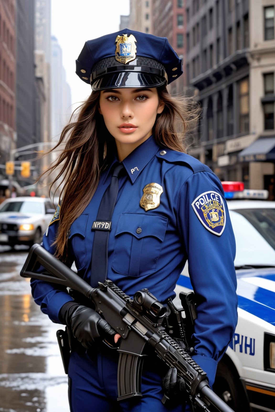 NYPD Police Officer Girl: “Fre | image created by EclipseKww | Tensor.Art