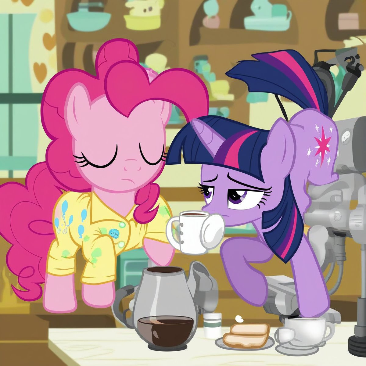 Ponies have their mornings too | image created by LilShippo | Tensor.Art
