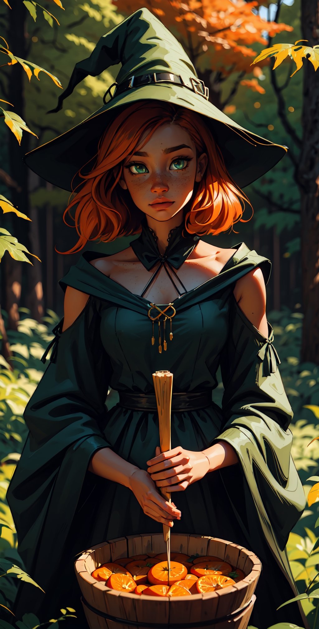 one young black woman witch,gr | image created by Andia | Tensor.Art