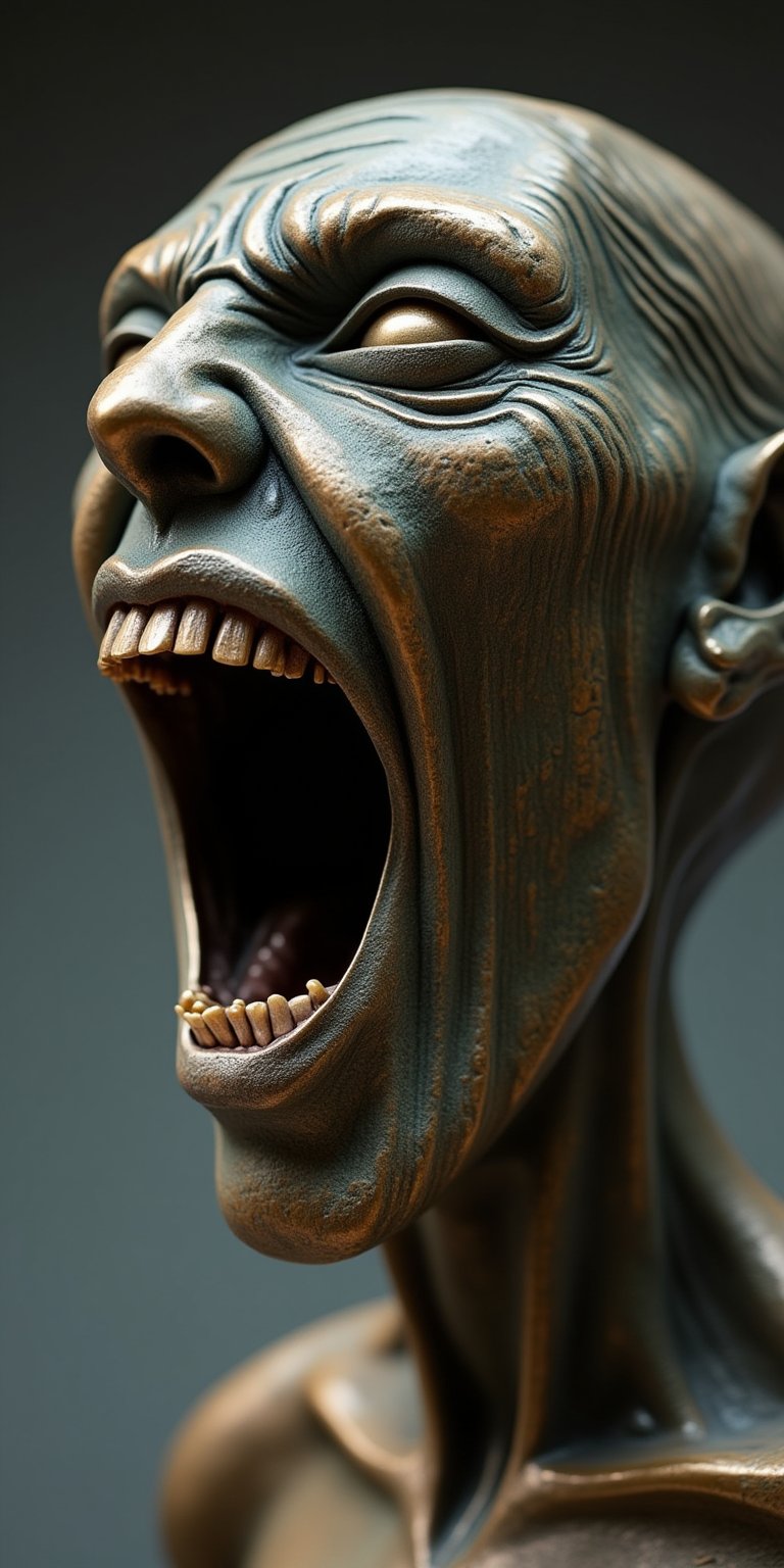A distorted bronze sculpture o | image created by Kennydead | Tensor.Art