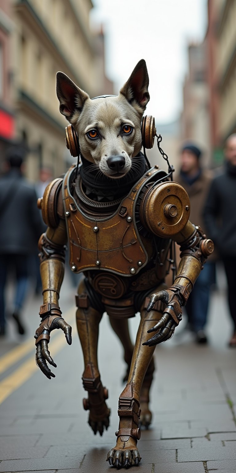 A steampunk art cyborg dog wit | image created by Kennydead | Tensor.Art