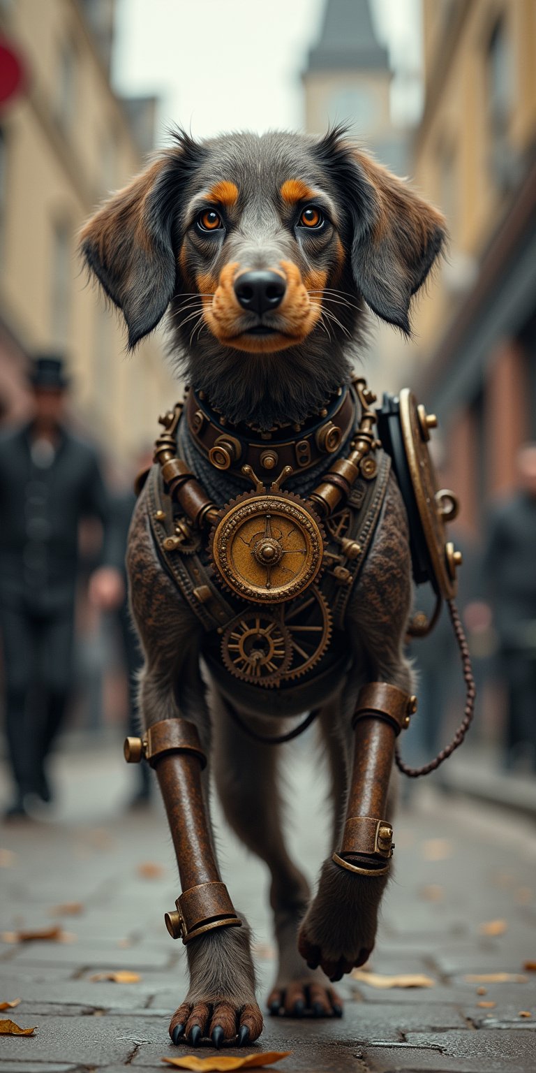 A steampunk art cyborg dog wit | image created by Kennydead | Tensor.Art