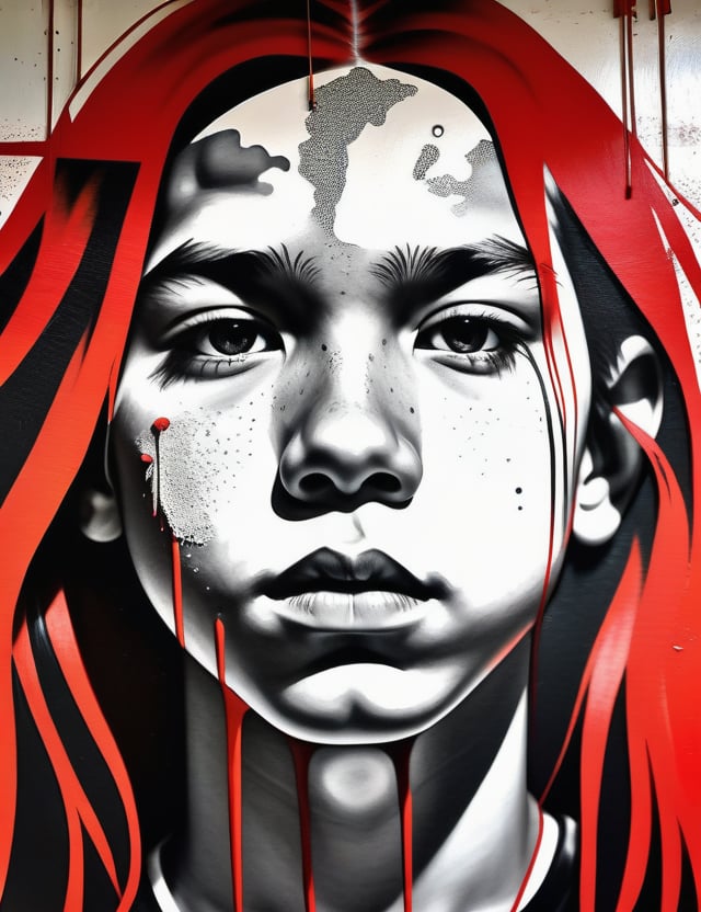 A graphite art style on a wal | image created by Desenhista 1.0 ...