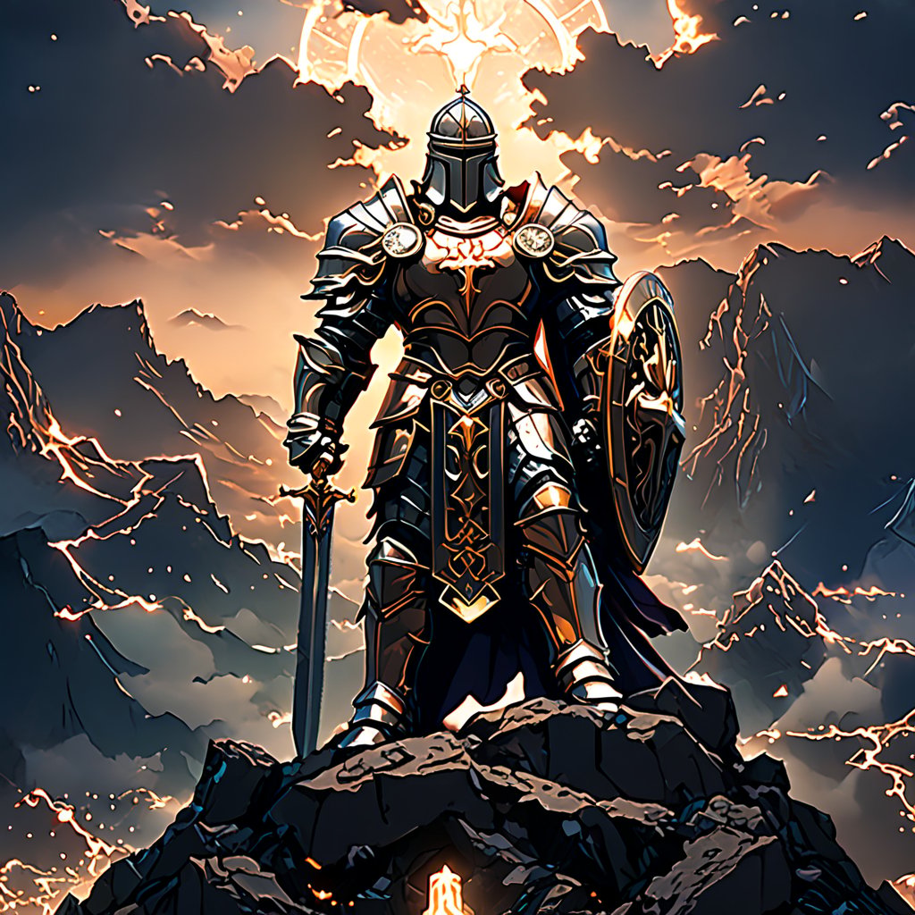 Crusader Knight on Olympian Th | image created by Korsow | Tensor.Art