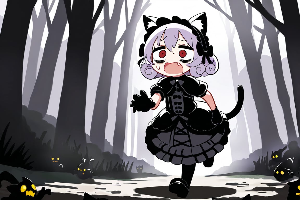 sad gothic girl RUN !!! | image created by bu | Tensor.Art