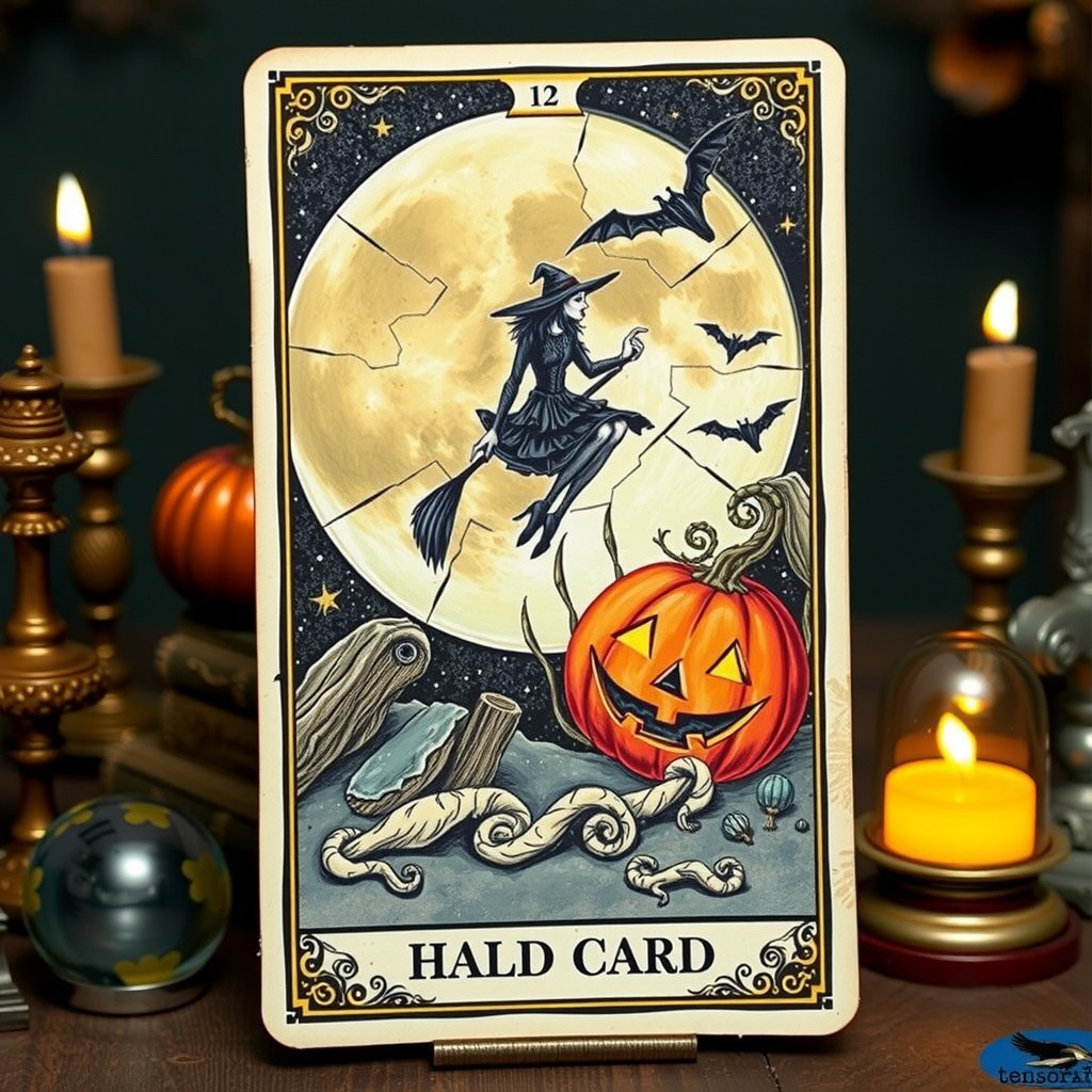 1 tarot card, with a picture o | image created by Thỏ 🐰 | Tensor.Art