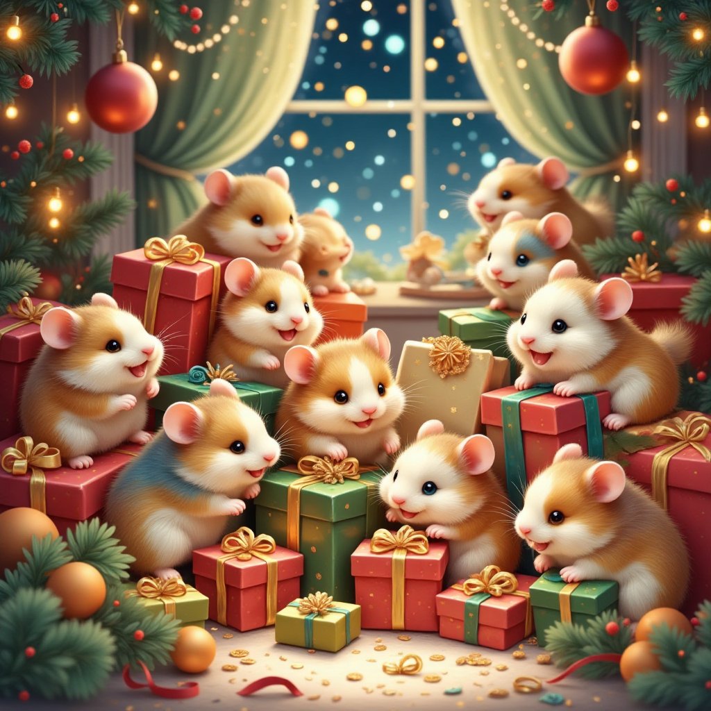 Hamster Christmas | image created by spinat | Tensor.Art