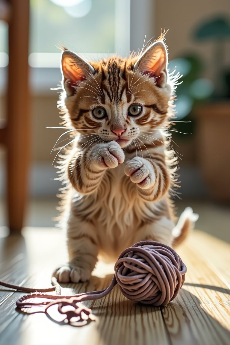 Playful kitten batting a ball | image created by user ...