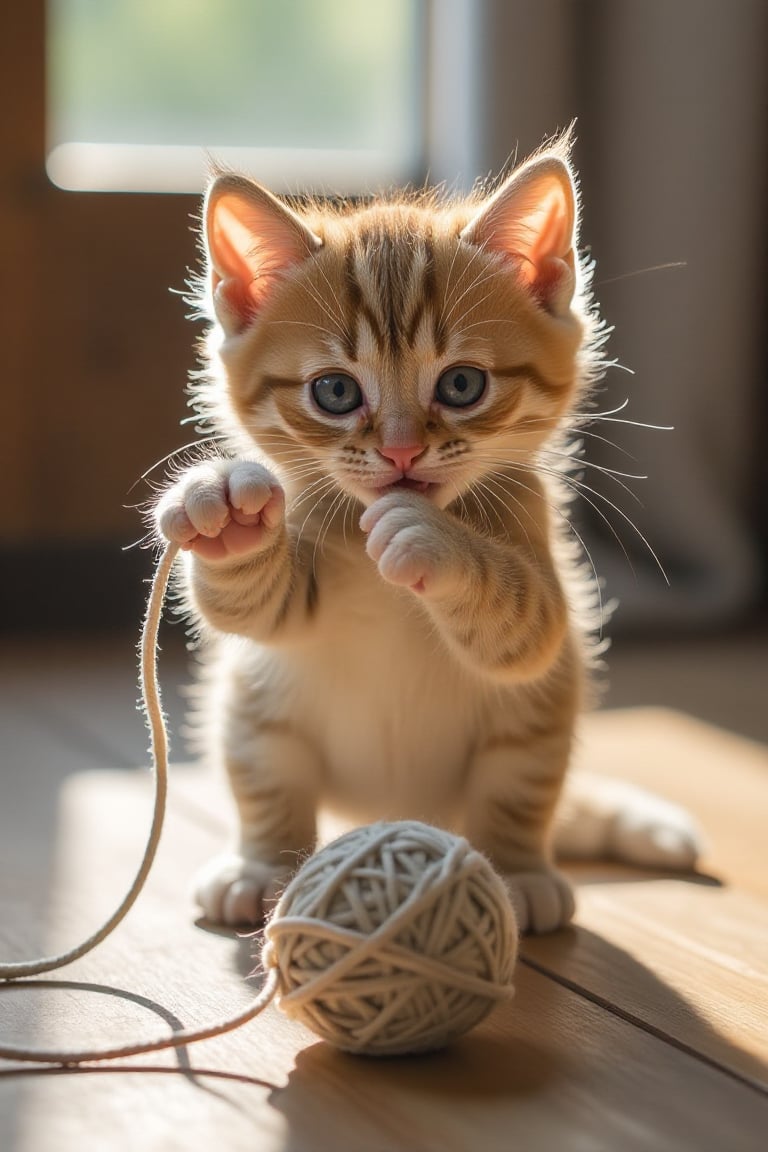 Playful kitten batting a ball | image created by user ...