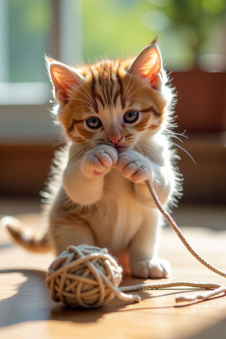 Playful kitten batting a ball | image created by user ...