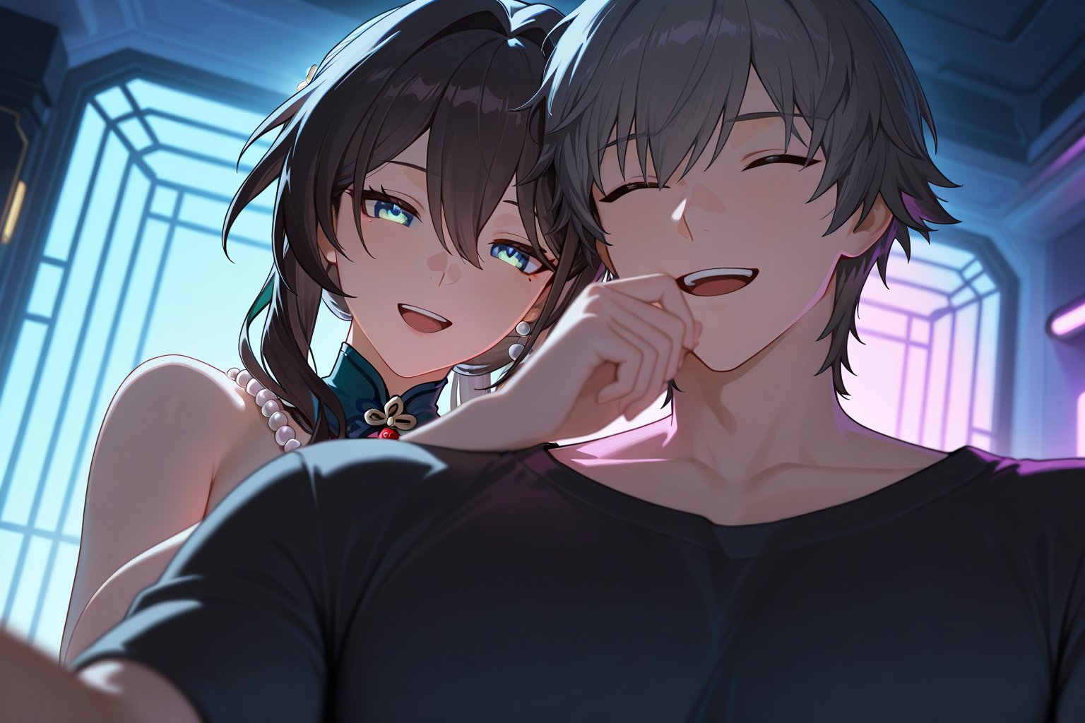 1girl, 1boy, ruan mei (honkai: | image created by KusoMegane | Tensor.Art