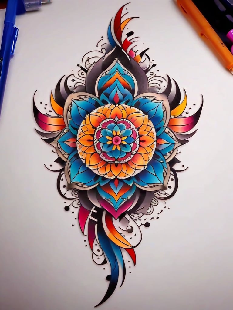 Zentangle, Mandala, Tangle, Ta | image created by J-Erele | Tensor.Art