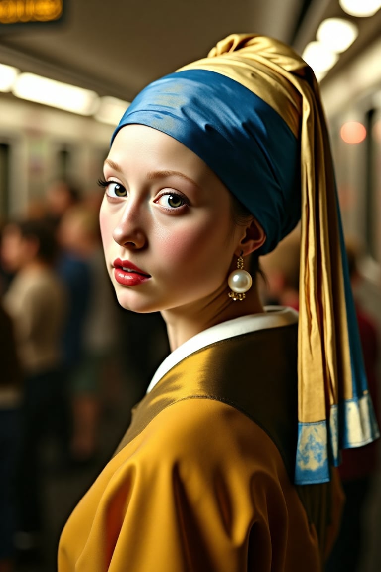 (((Vermeer's classic painting | image created by mal2 | Tensor.Art