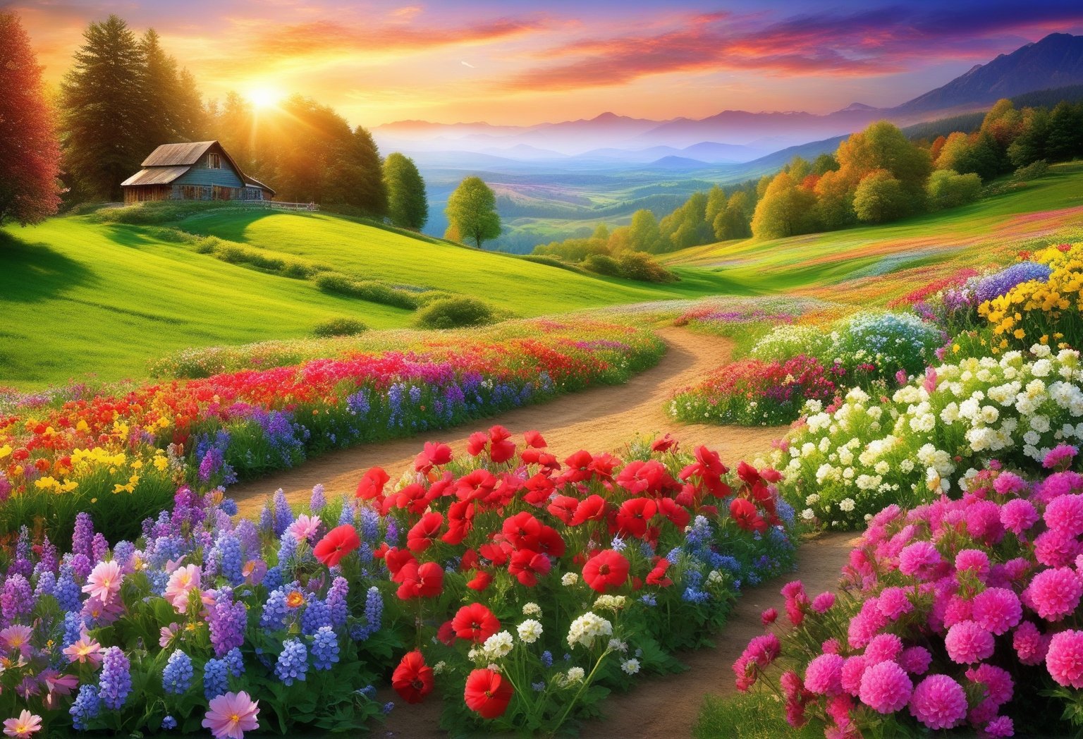 A field of flowers, scenic and | image created by user ...
