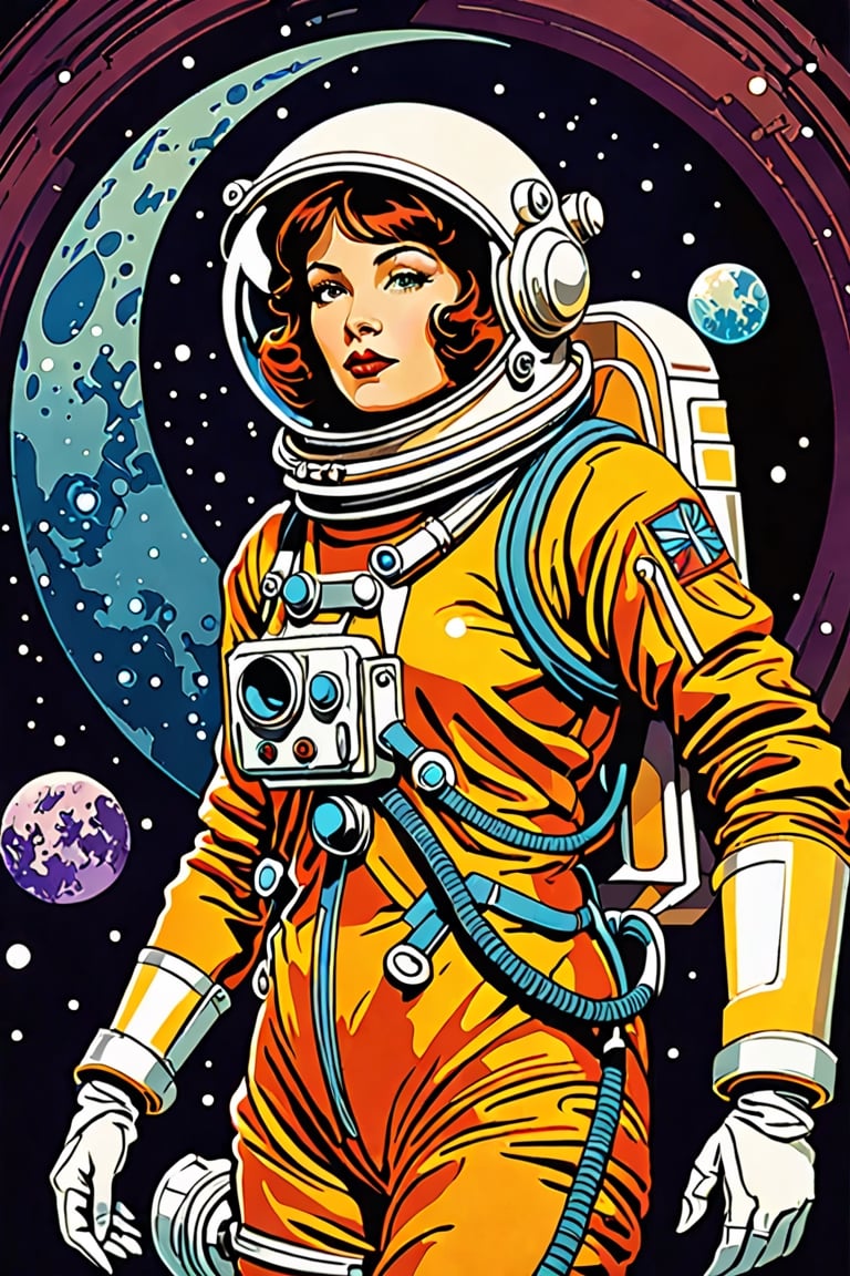 retro space girl | image created by justme | Tensor.Art