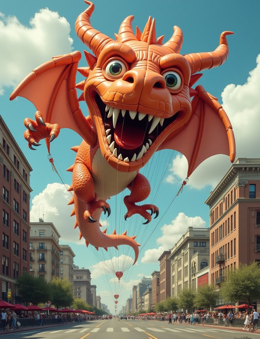 Dragon balloon | image created by Crystalballmech | Tensor.Art