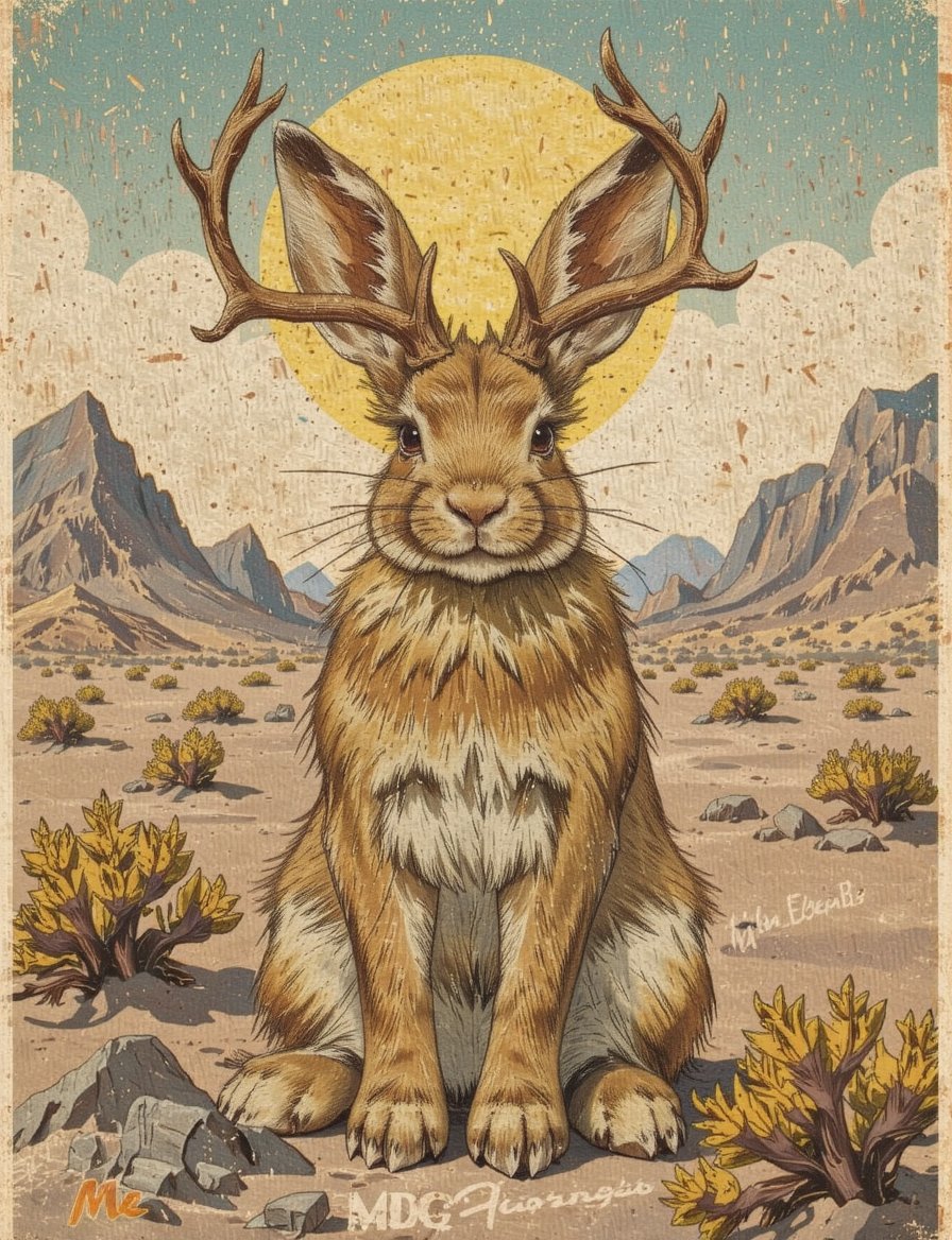 A close up of a (jackalope : a | image created by Crystalballmech ...