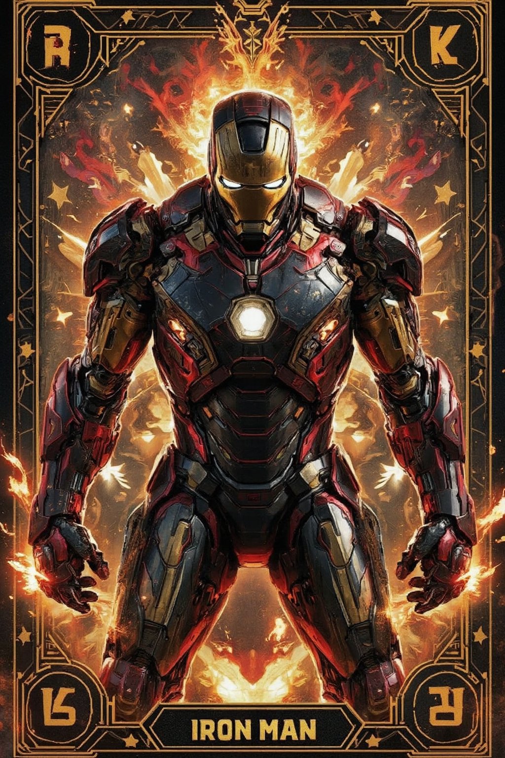 Tarot08 - Iron Man | image created by Schelo | Tensor.Art