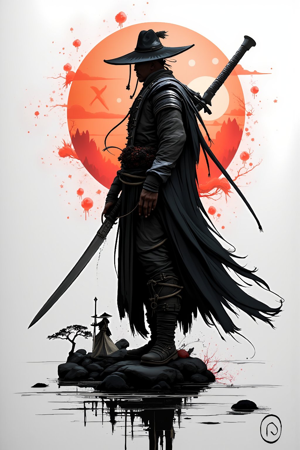 Very badass warrior in sunset, | image created by JSP | Tensor.Art
