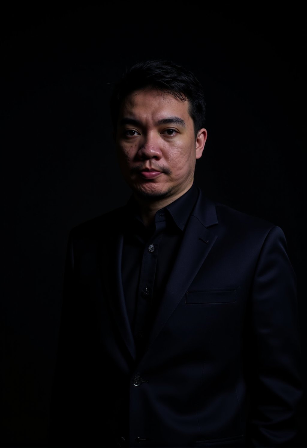 Dark, dramatic portrait of a m | image created by Vancouvern | Tensor.Art