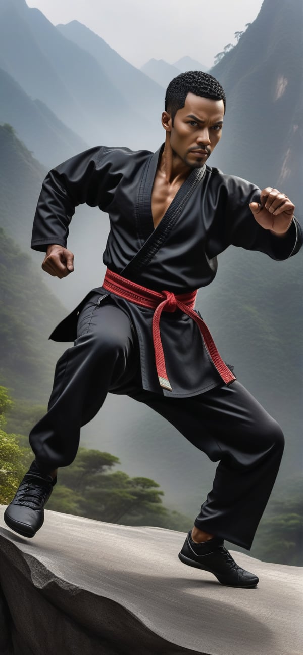 Martial arts practice in the m | image created by Mister E | Tensor.Art