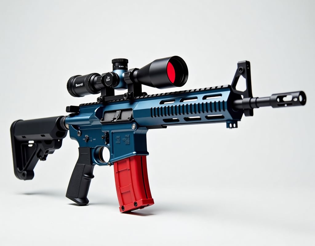 The Demon Titanium X rifle | image created by Mister E7 | Tensor.Art