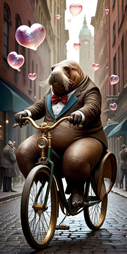 A romantic steampunk walrus in | image created by JJCachay | Tensor.Art