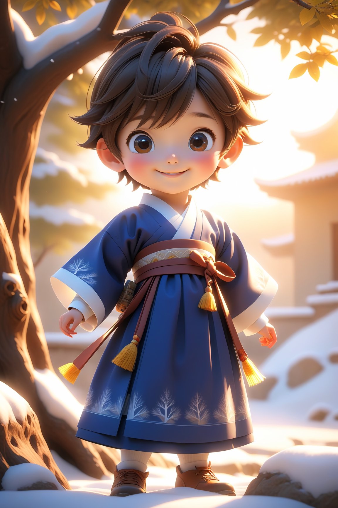 a cute hanbok boy | image created by CuteAni3D | Tensor.Art