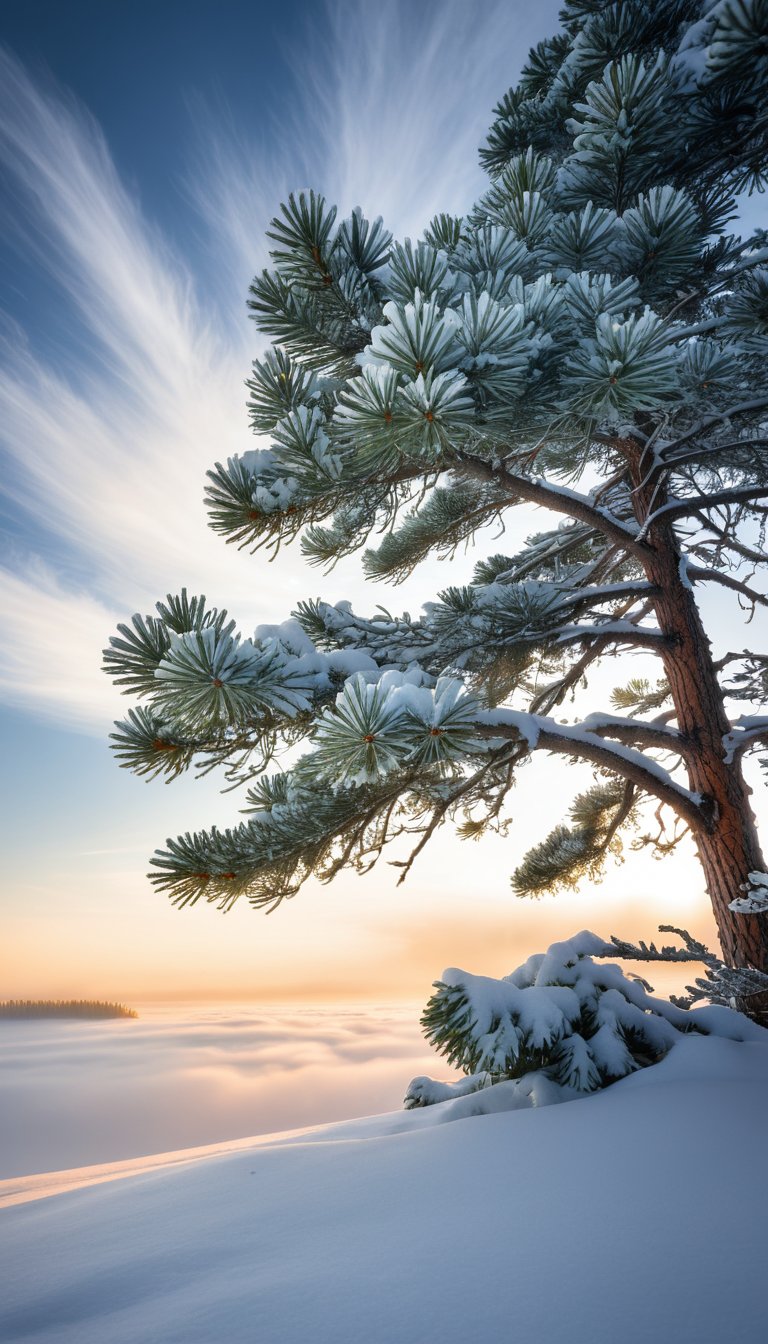 Winter's solitude: A majestic | image created by C-GasmX-arT | Tensor.Art